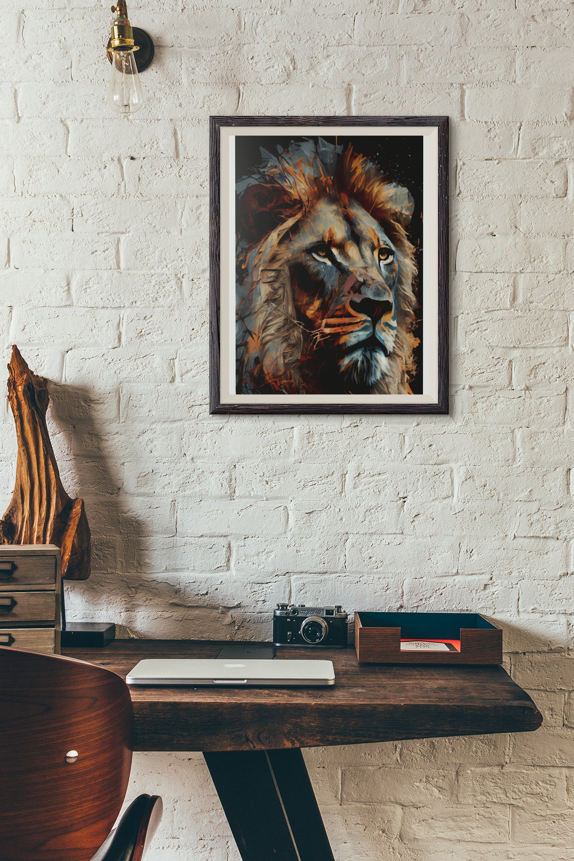Wild and Colorful: A Majestic Lion's Beauty Captured in Paint - African ...