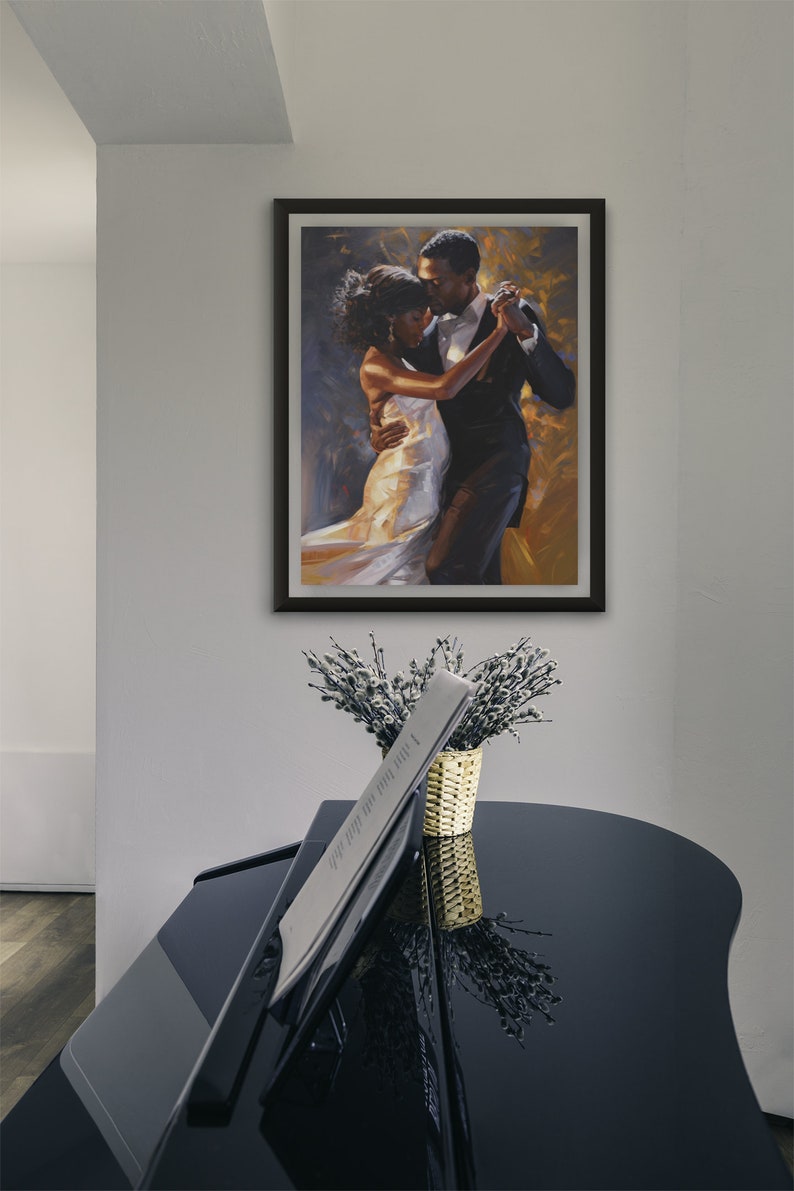 Lovers Dance: A Dance for Two Beautiful Art, Black Love, Digital Print ...