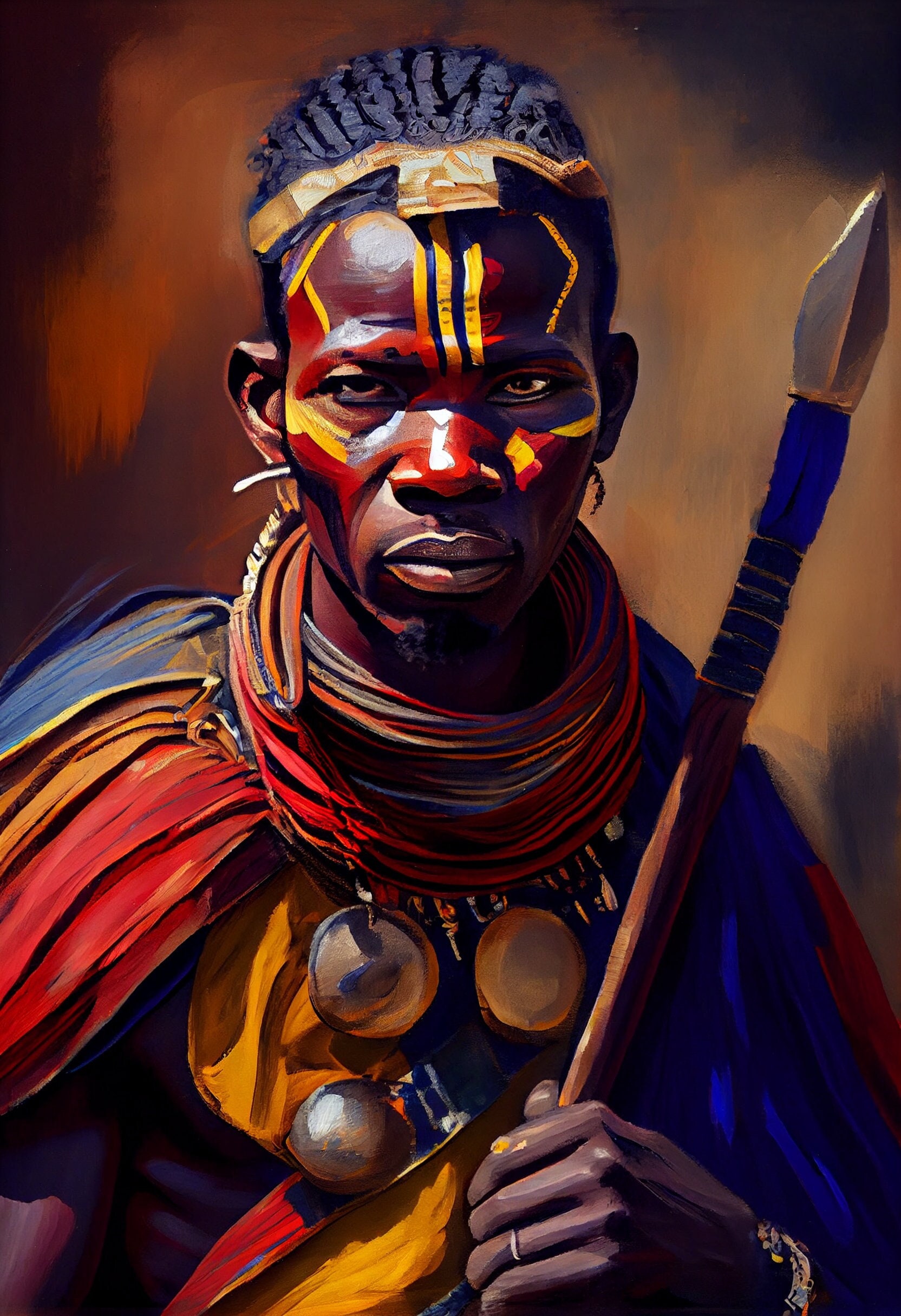 Maasai Warrior: the Protector - Beautiful Art, Black Art, African Art ...