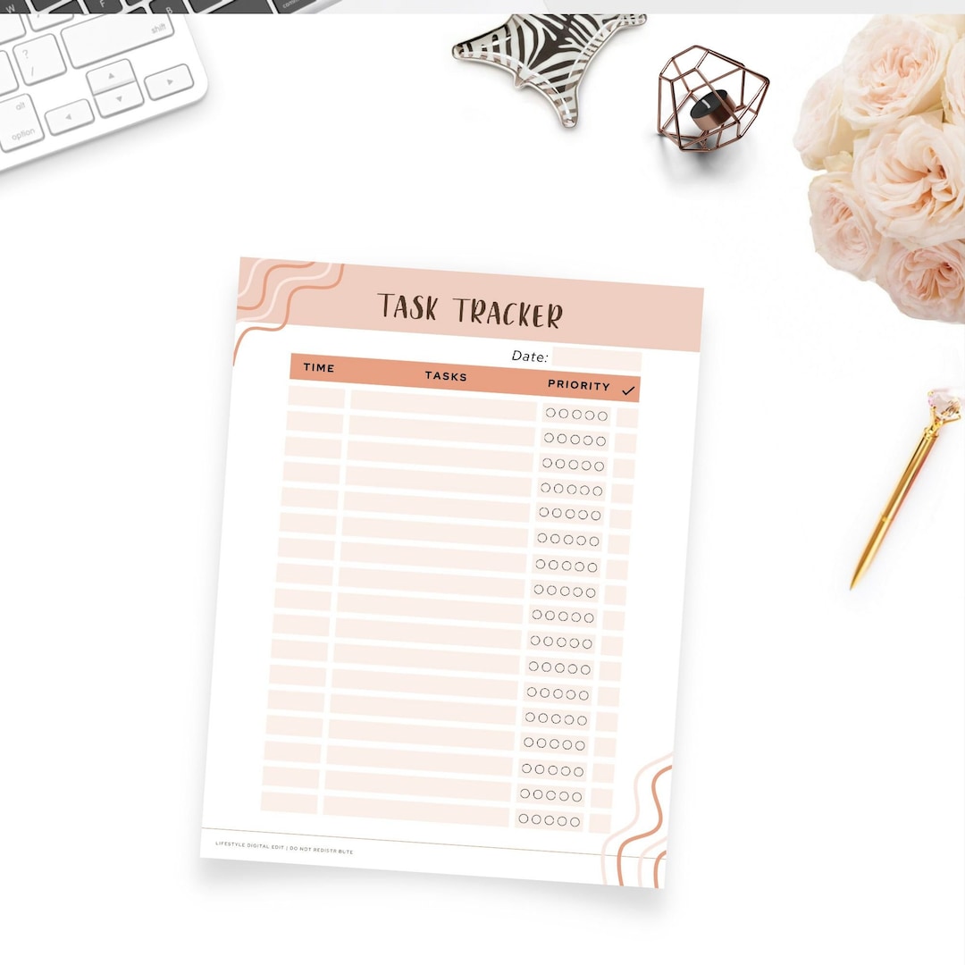 Printable Daily Task Tracker, INSTANT DOWNLOAD, To-do List ...