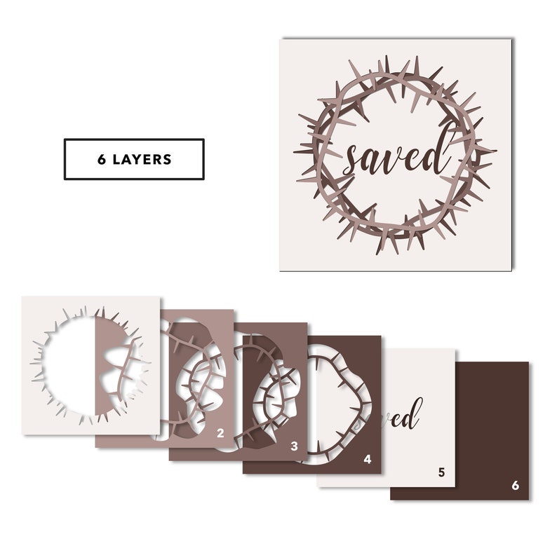 Thorn Crown Shadowbox 6 Layer SVG Cricut Project - Instant Digital ...