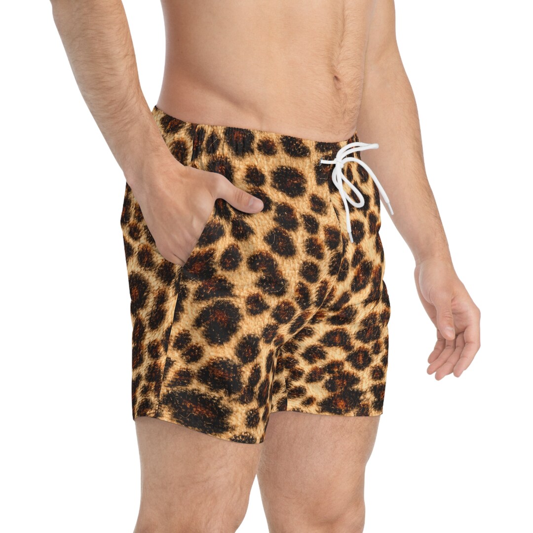 Classic Leopard Swim Short Animal Print Short Cute Animal - Etsy