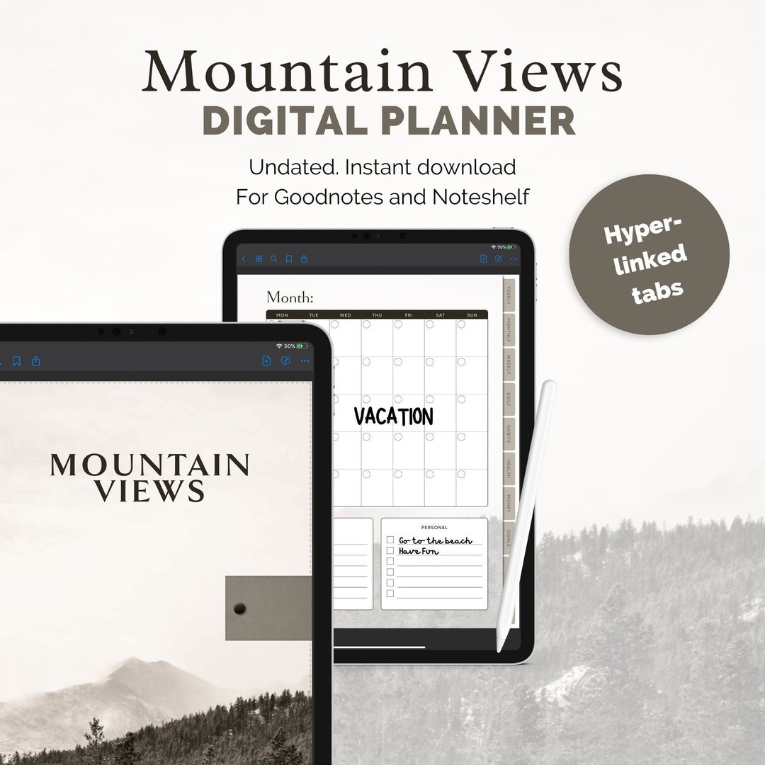 Mountain Views Digital Planner - Etsy