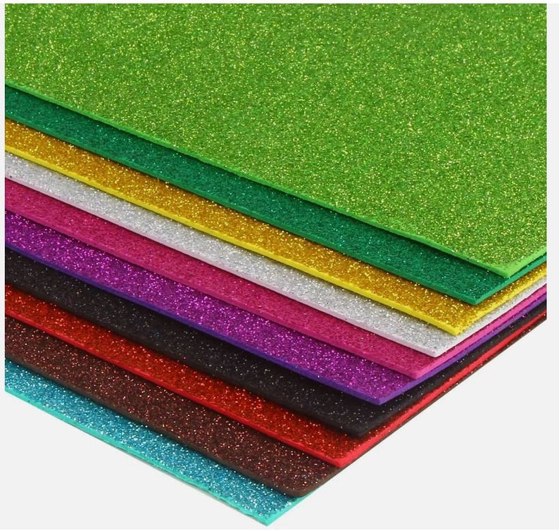 5 PC Glitter / Regular EVA Foam Sheets Sponge Art Craft 12x18 2mm With ...