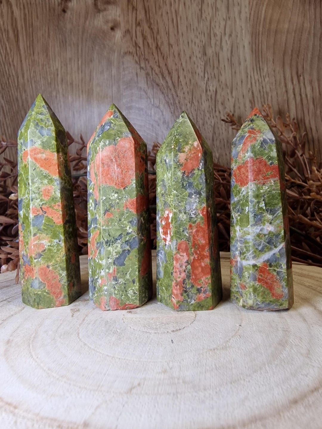 Unakite Towers Crystal Apoints Unakite Crystal Carving Home Decor Gift ...