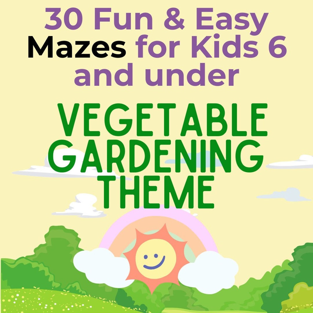 Easy Mazes for Kids 30 Puzzles Veggie Garden Theme Farm Kid Activities ...