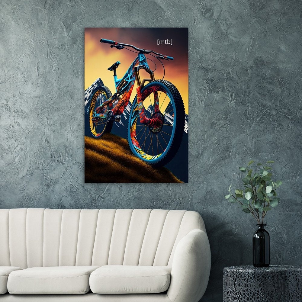Mountain Bike Poster MTB Wall Art Bicycle Cycling Poster Gift for ...