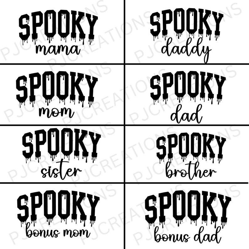 Spooky Family Svg Png, Family Halloween Shirt Svg, Spooky Mama SVG ...