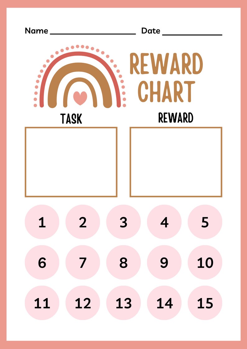 Kid's Reward Chart Printable Chore Chart for Kids Kids Chores Kids ...