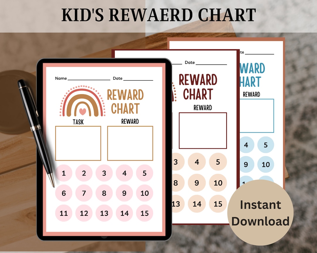 Kid's Reward Chart Printable Chore Chart for Kids Kids Chores Kids ...