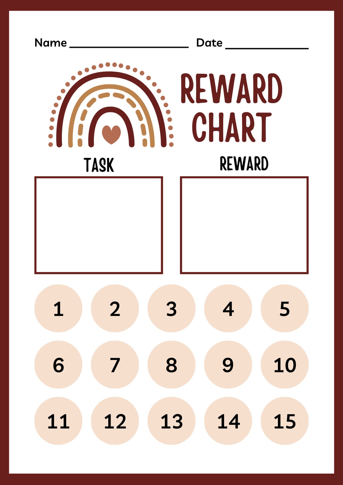 Kid's Reward Chart Printable Chore Chart for Kids Kids Chores Kids ...