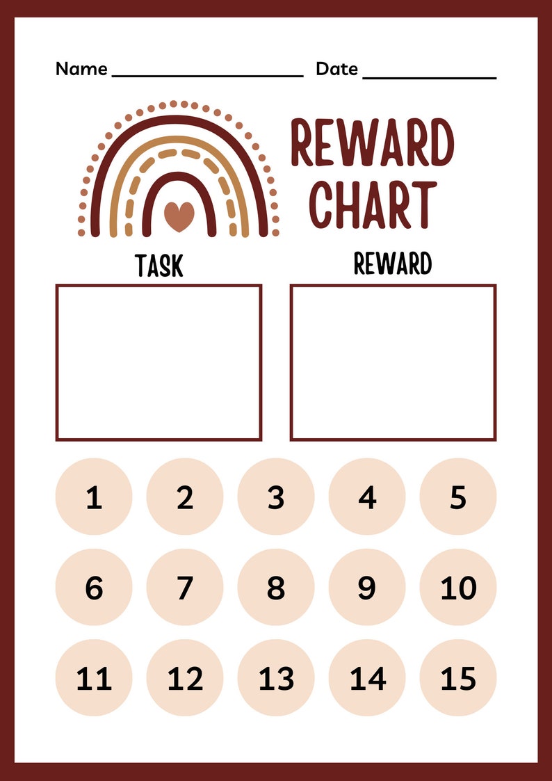 Kid's Reward Chart Printable Chore Chart for Kids Kids Chores Kids ...