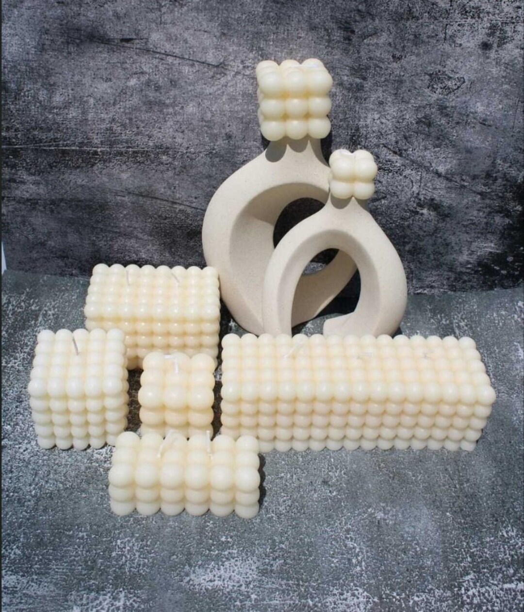 Bubble Cube Pillar Candle Table Home Decor Personalized Custom Gift ...