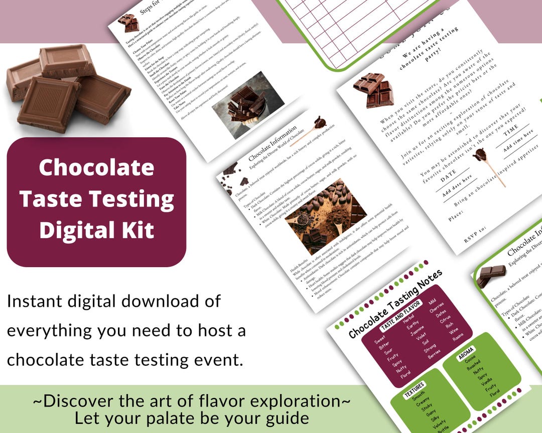 Chocolate Taste Testing Digital Kit, Holiday Party Idea, Valentines ...