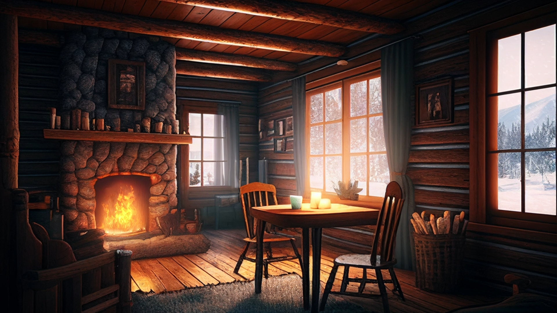 Cozy Winter Cabin | ANIMATED VIRTUAL BACKGROUND | Vtuber Twitch ...