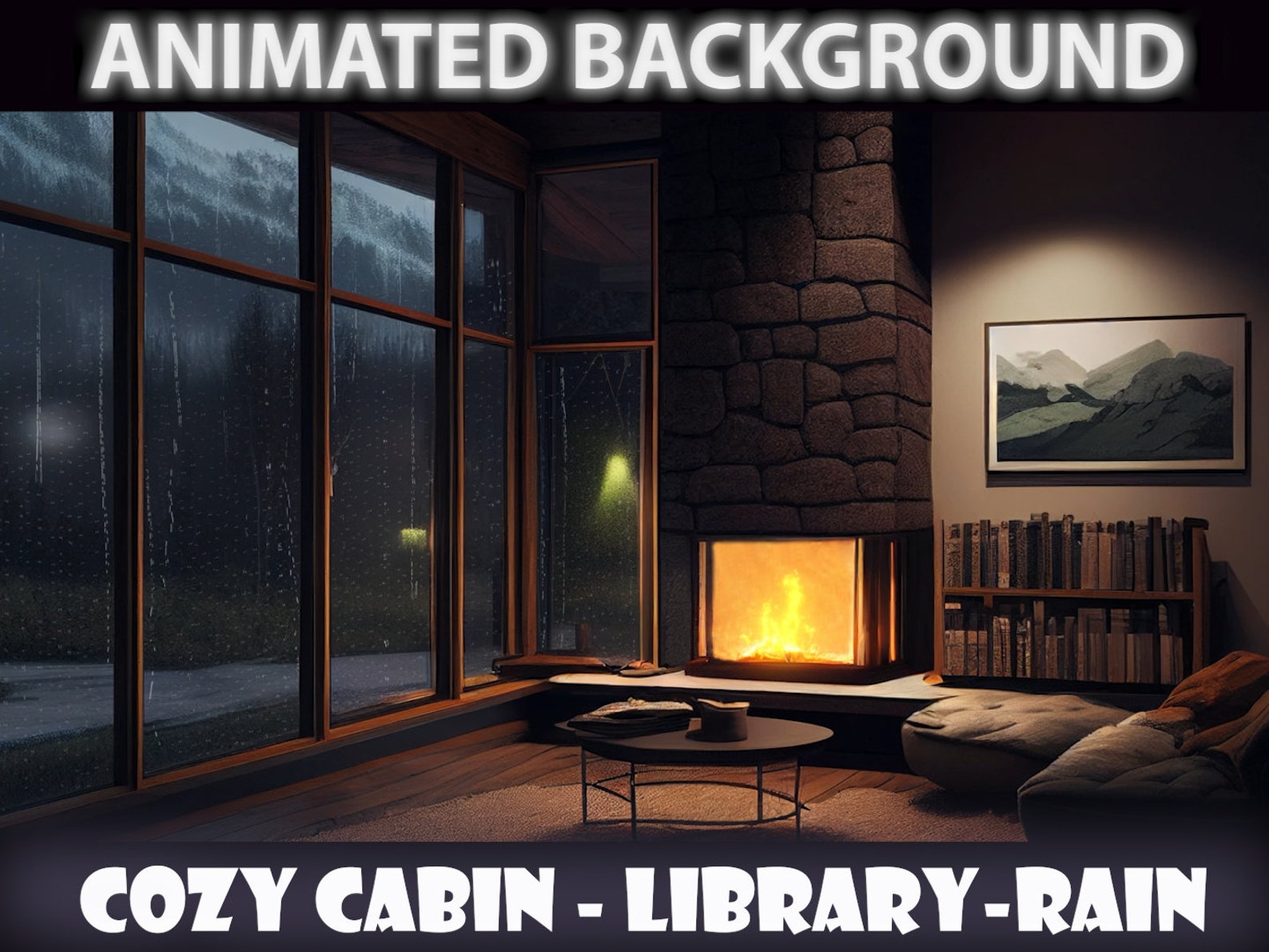 Luxury Mountain Cabin ANIMATED VIRTUAL BACKGROUND Vtuber Twitch ...