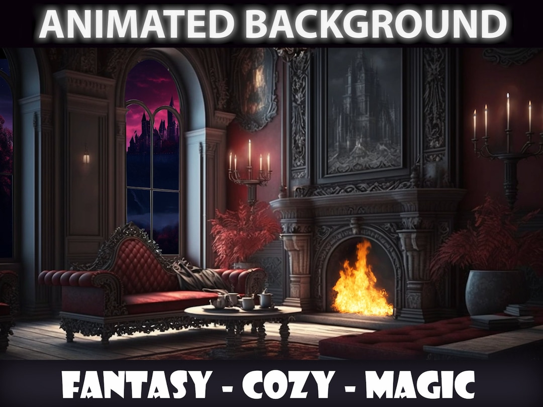 Vampire Living Room ANIMATED VIRTUAL BACKGROUND Vtuber Twitch Streamer ...