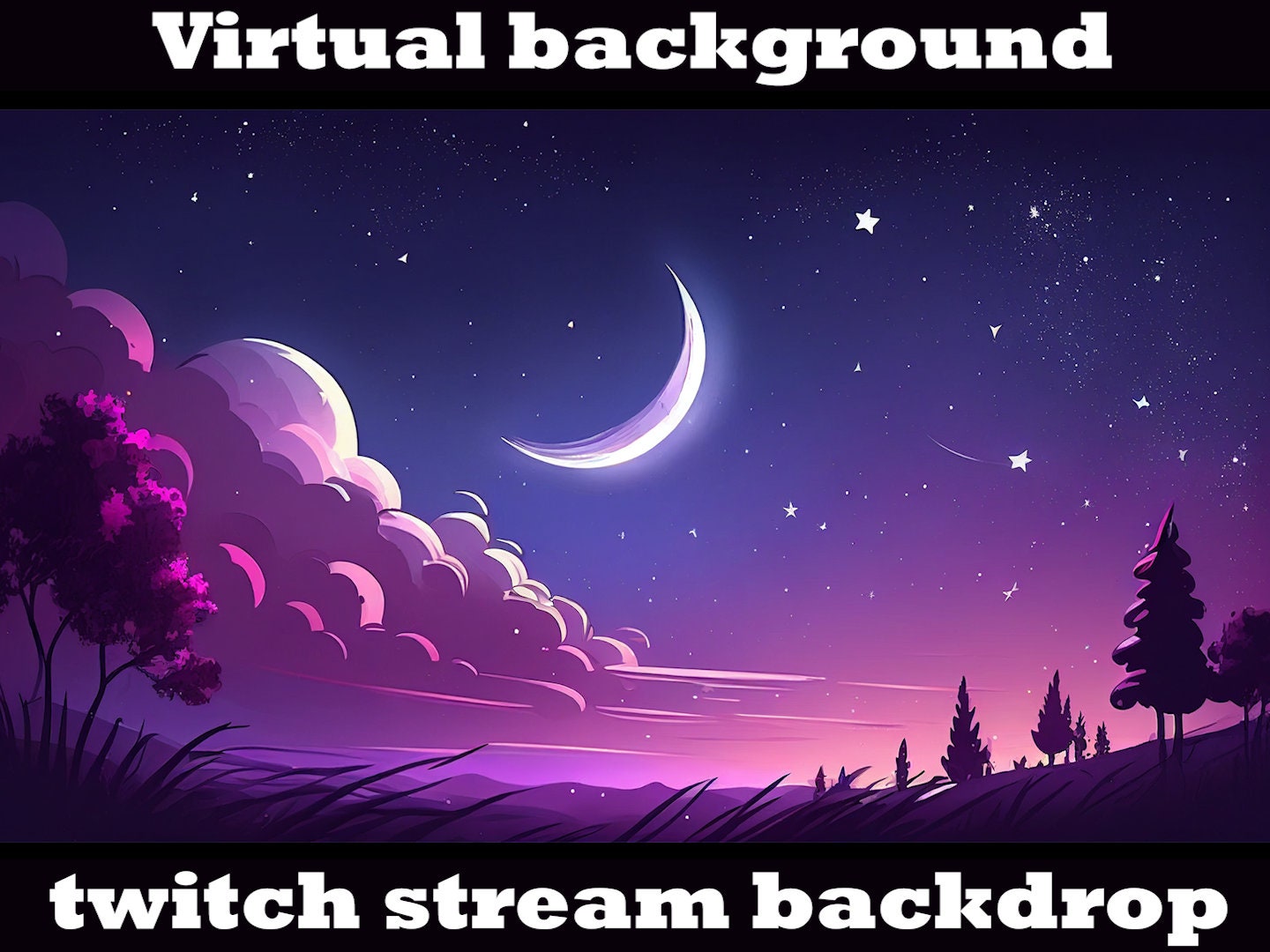 Purple Night Sky Stream Backdrop Vtuber Twitch Streaming - Etsy