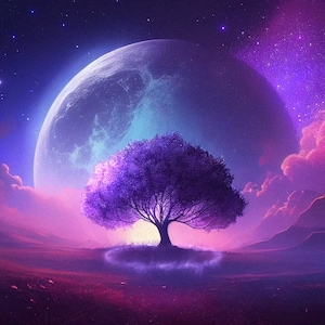 Cosmic Scenery ANIMATED VIRTUAL BACKGROUND Full Moon Stream Vtuber ...