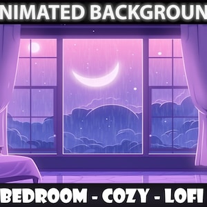 ANIMATED BACKGROUND | Cozy Vtuber Bedroom | Stream Vtuber Twitch ...
