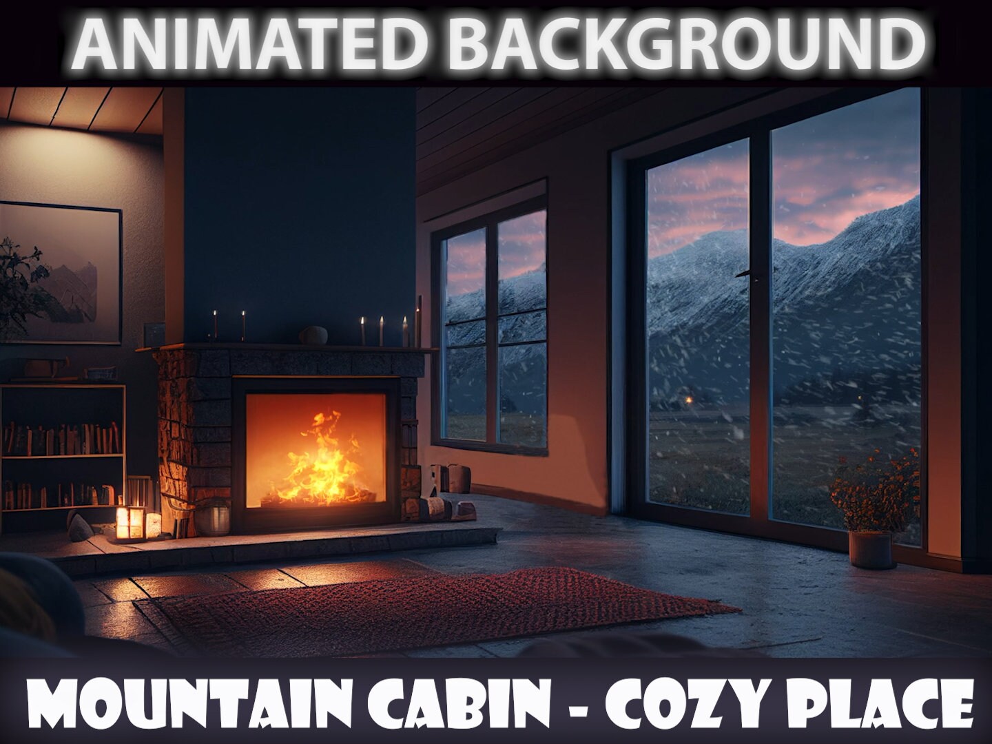 Log Cabin in Mountains ANIMATED VIRTUAL BACKGROUND Vtuber Twitch ...