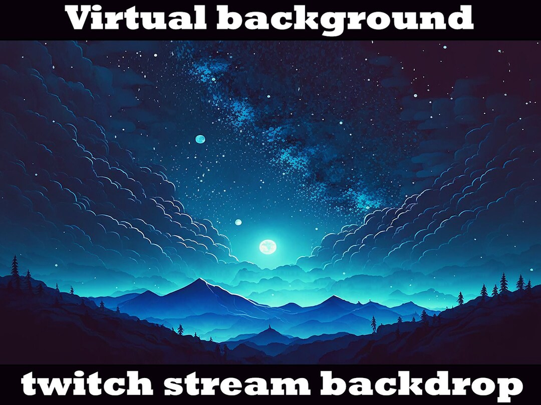 Moonlight Mountains | Stream Backdrop | Vtuber Twitch Streaming | V ...
