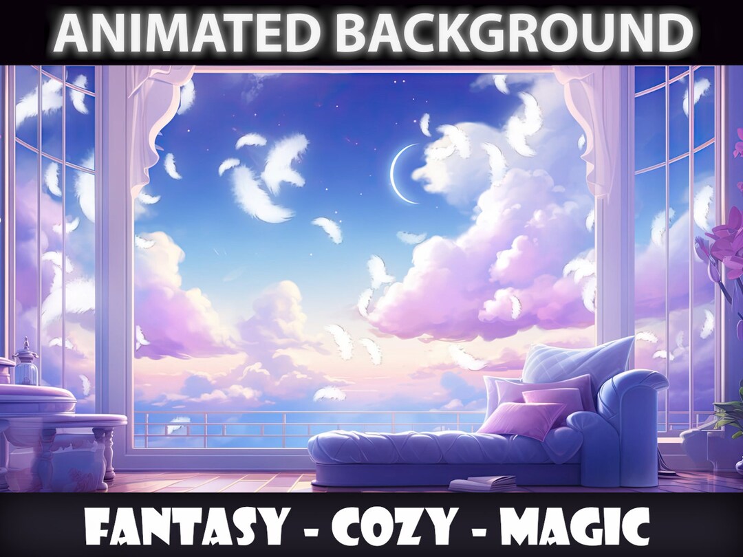 Vtuber BACKGROUND | Room in Heaven | Cozy Stream Vtuber Twitch Overlay ...