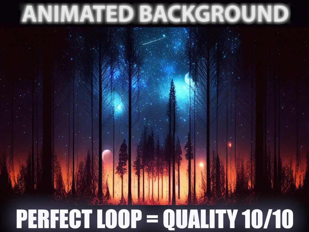 Starry Night Woods | ANIMATED VIRTUAL BACKGROUND | Vtuber Twitch ...
