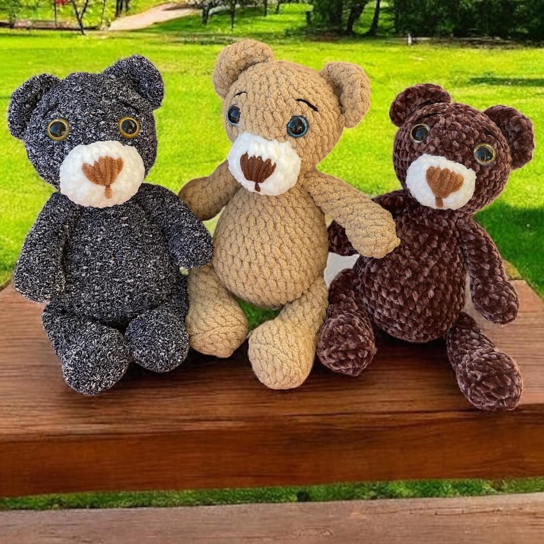 Handmade Crochet Teddy Bear Plush | Soft Stuffed Animal Toy - Etsy