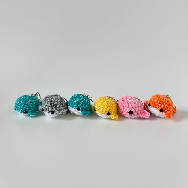 Crocheted Whale Keychain: Handmade Amigurumi Backpack Charm - Etsy