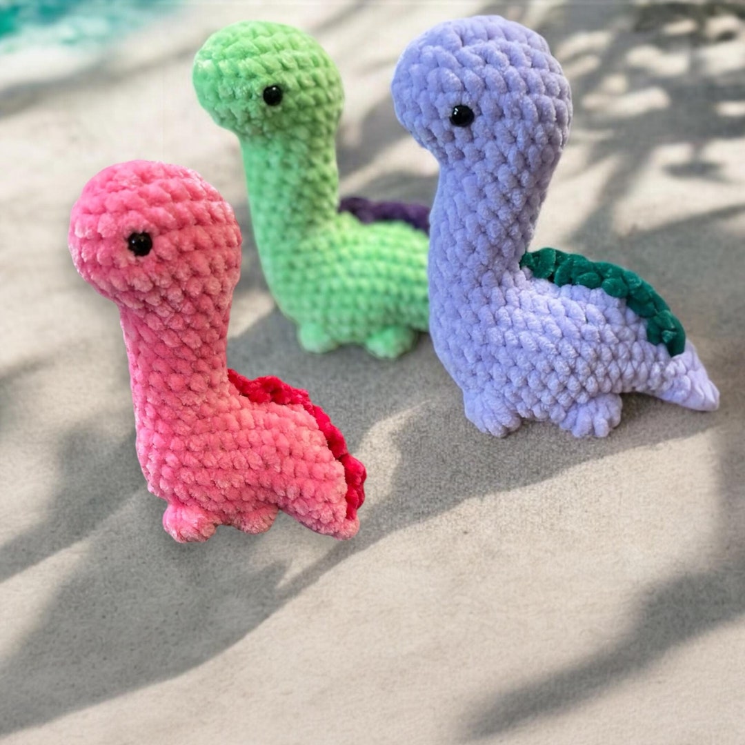 Crocheted Brontosaurus Plushie: Small Dinosaur Toy (5-6 Inches) - Etsy
