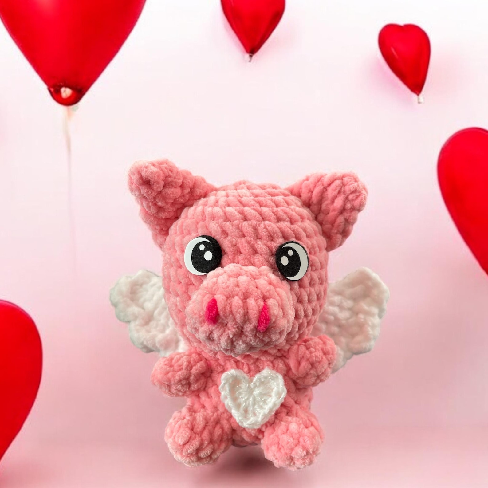 Crocheted Flying Pig, Pink Pig With Wings. - Etsy