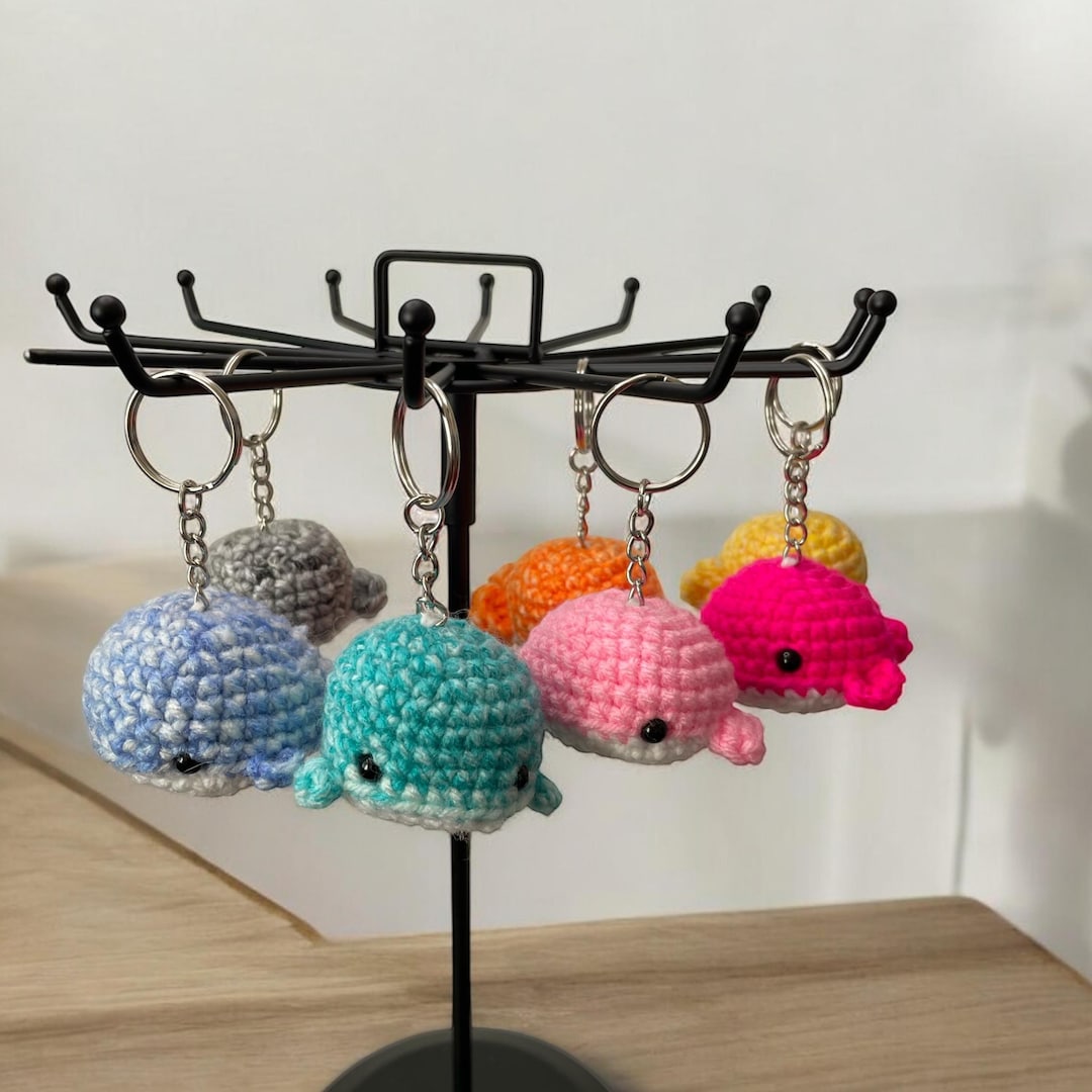 Crocheted Whale Keychain: Handmade Amigurumi Backpack Charm - Etsy
