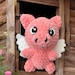 Crocheted Flying Pig, Pink Pig With Wings. - Etsy
