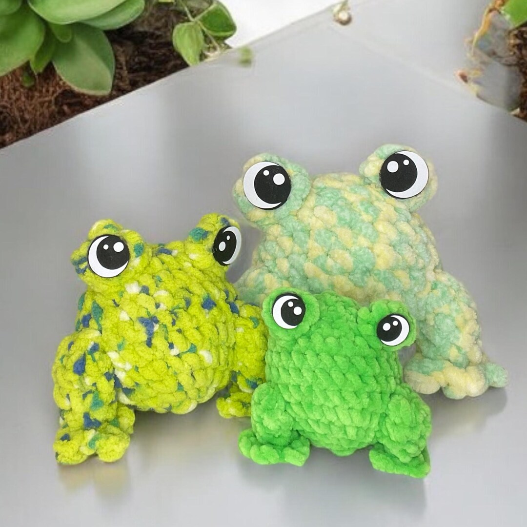 Crocheted Sitting Frog With Felt Eyes Stuffed Toy Frog - Etsy
