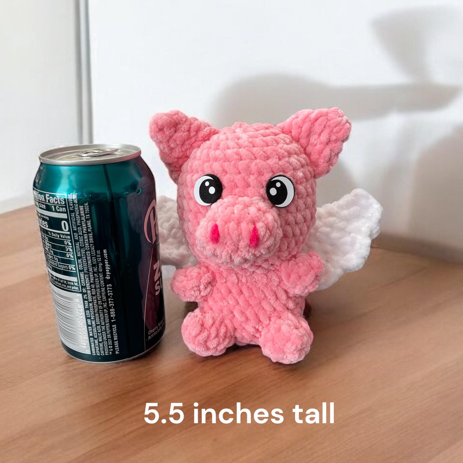 Crocheted Flying Pig, Pink Pig With Wings. - Etsy