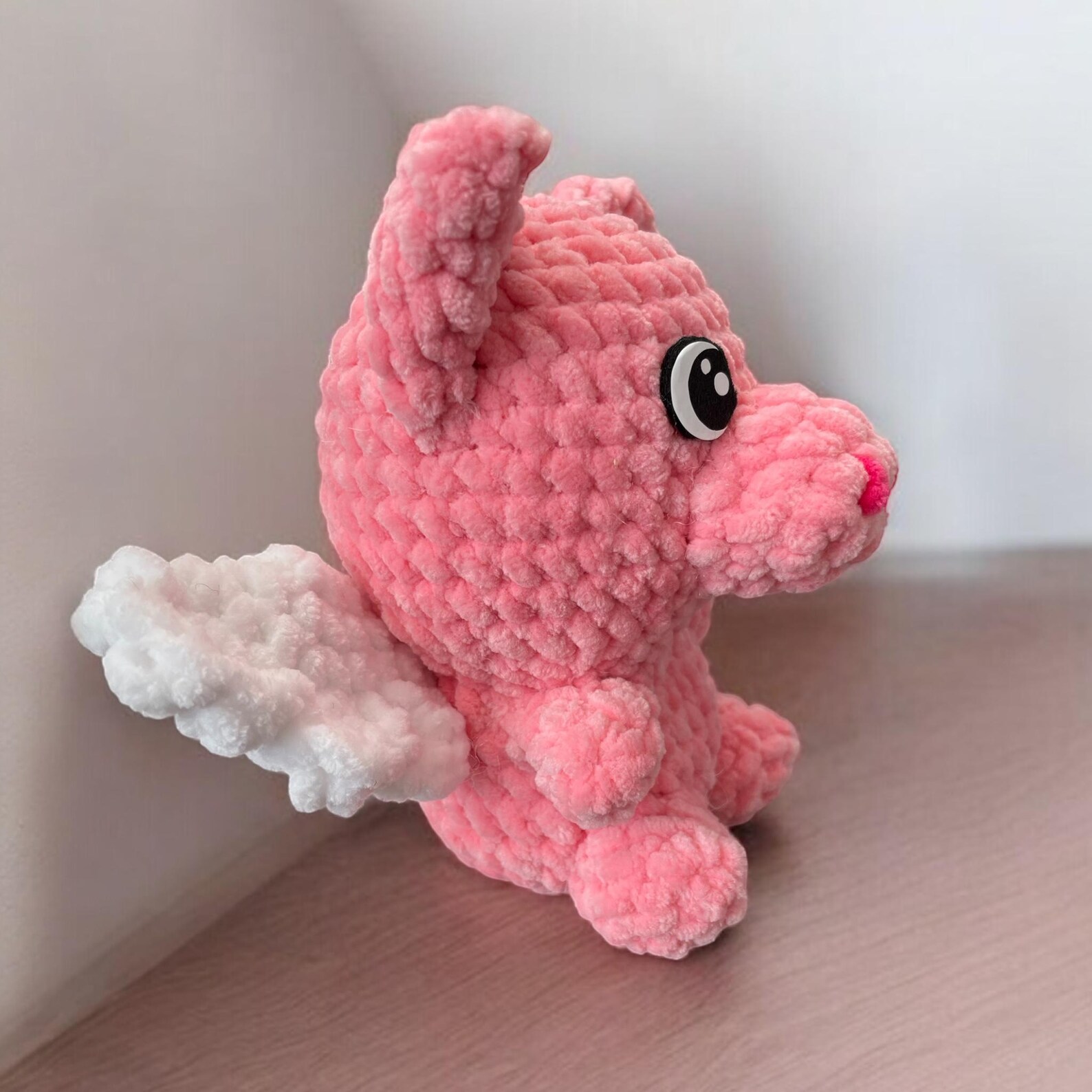 Crocheted Flying Pig, Pink Pig With Wings. - Etsy