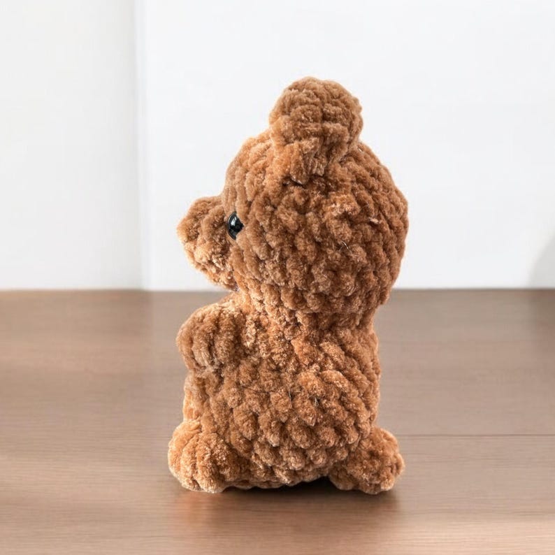 Crocheted Small Brown Bear With Plastic Safety Eyes and Nose - Etsy
