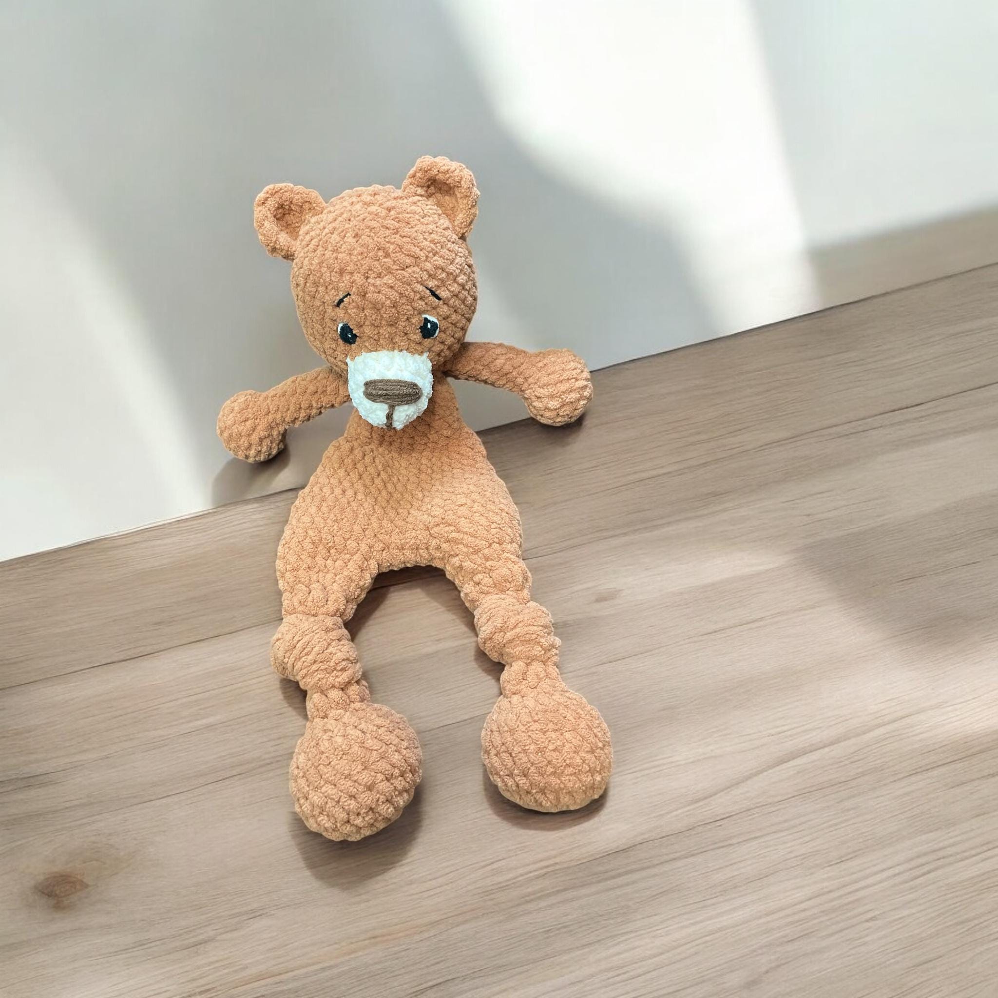 Large Snuggly Bear, Blanket Bear, Lovey Bear. Light Brown Bear ...