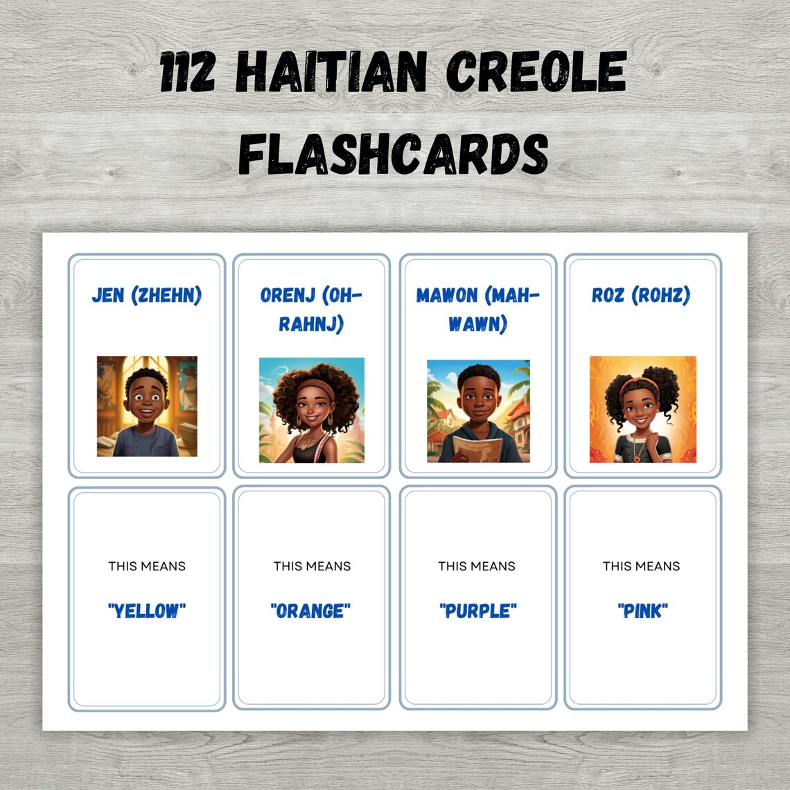 112 Flashcards to Teach Kids Basic Haitian Creole - Etsy