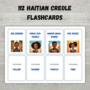 112 Flashcards to Teach Kids Basic Haitian Creole - Etsy