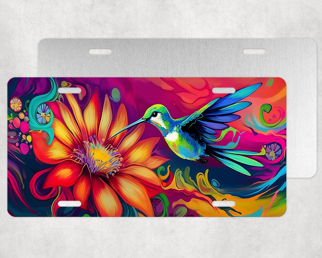 Neon Hummingbird License Plate, Hummingbird Licence Plate,neon License ...