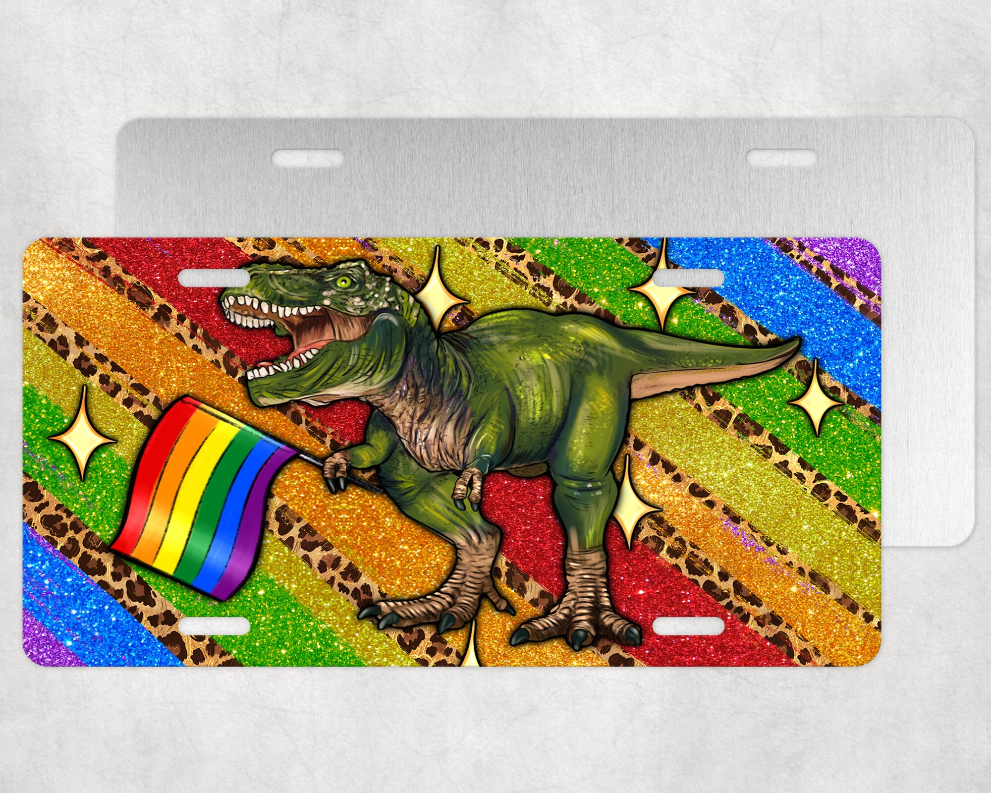 Lgbtq Dinosaur T Rex License Plate,dinosaur License Plate, Lgbtq ...