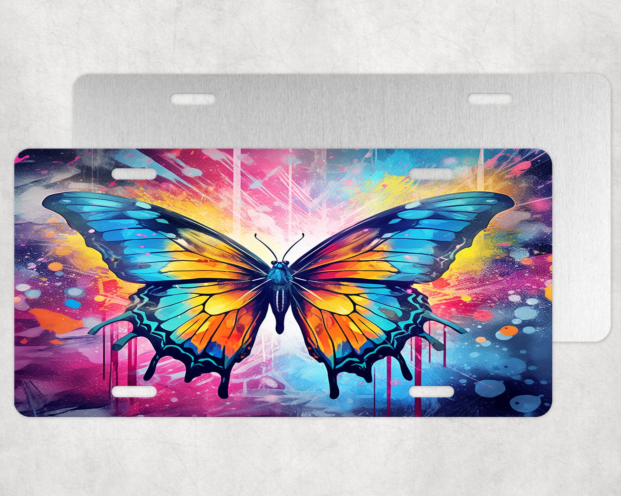 Butterfly License Platebutterflycolorful Butterfly License - Etsy