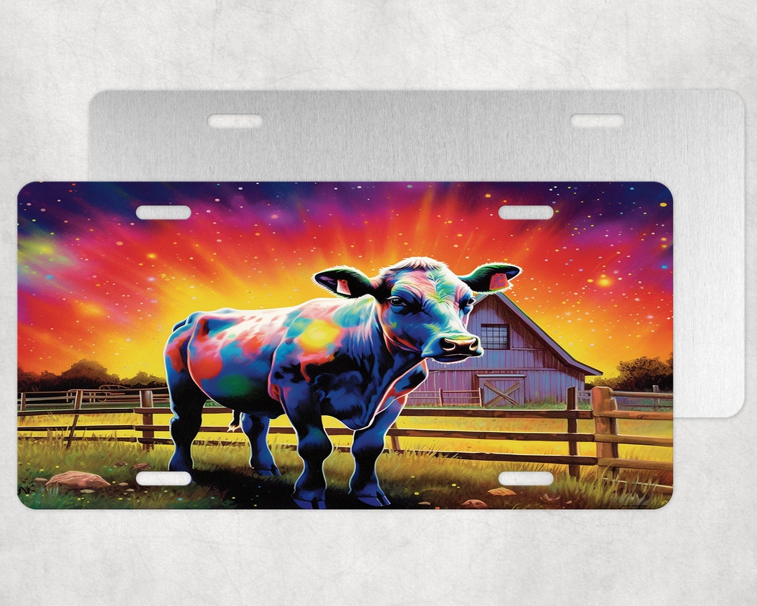 Cow License Plate, Cow,colorful Cow License Plate,animal License Plate ...
