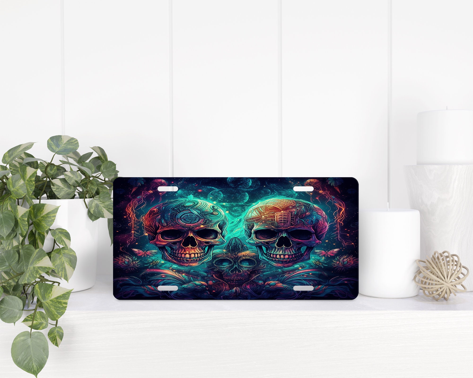 Skull License Plate, Skull Car Plate, Skulls,skull Plate,license Plate ...