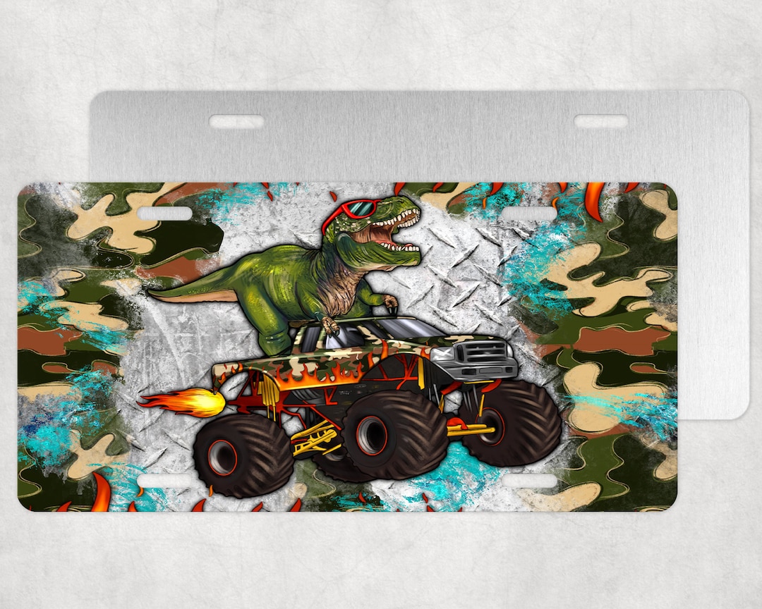 Dinosaur Monster Truck License Plate,dinosaur License Plate,monster ...