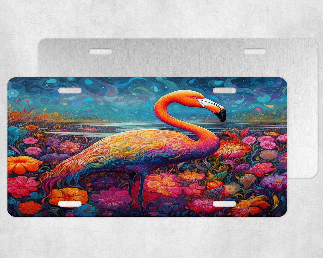 Flamingo License Plate, Flamingo,colorful Flamingo License Plate,animal ...