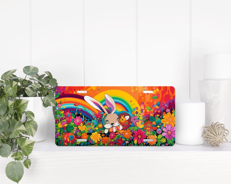 Neon Rabbit License Plate,rabbit Licence Plate,neon License Plate ...