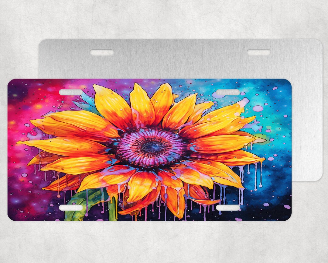 Sunflower License Plate,sunflower,colorful Sunflower License Plate ...
